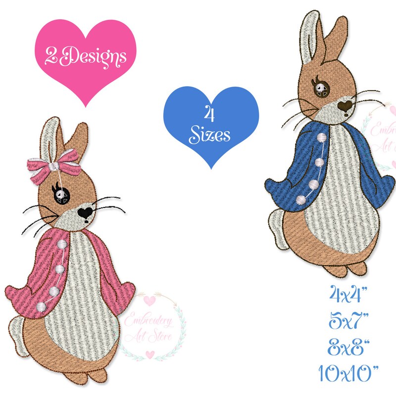 Rabbit Embroidery - Etsy