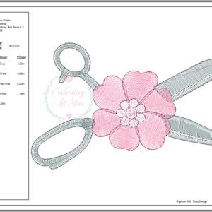 Flower Scissors Machine Embroidery Design, Scissors Pes, 3 Sizes ...