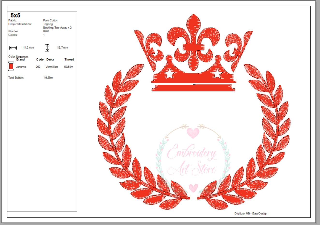 Leaf Frame With Crown Embroidery Design Monogram Frame - Etsy