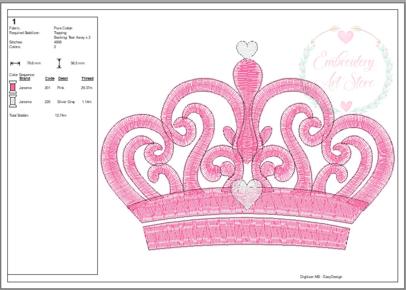 5 Sizes Crown Embroidery Designs Princess Crown Machine - Etsy