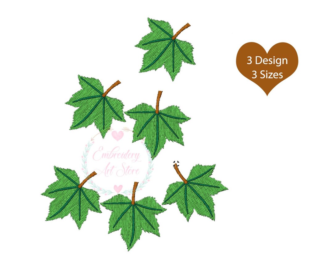 Leaf Machine Embroidery Design, Small Leaf Frame Embroidery Design ...