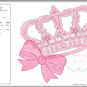 Princess - Prince Bow With Crown Machine Embroidery Design, Princess ...