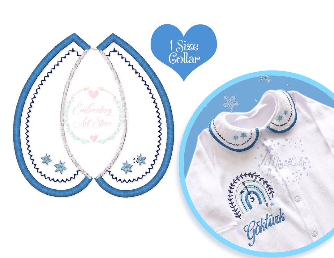 Baby Collar Machine Embroidery Design, Applique Baby Collar Pattern ...