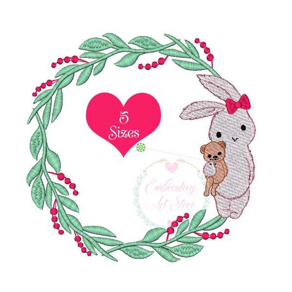 Rabbit Embroidery - Etsy