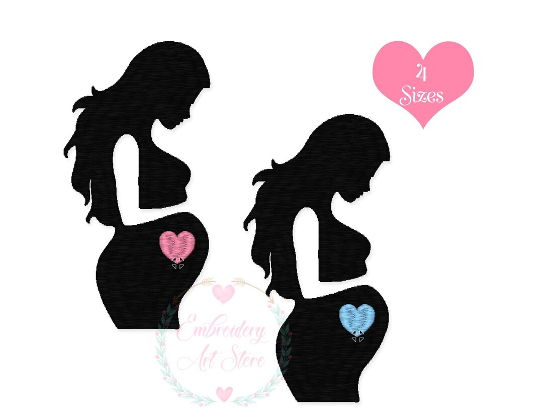 Pregnant With Heart Machine Embroidery Designs, Mommy Embroidery Design ...