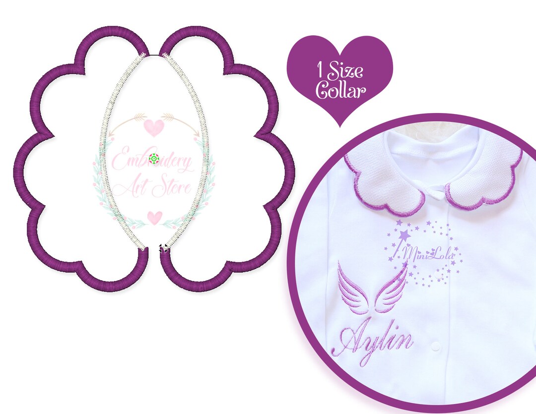 Mini Flowers Baby Collar Machine Embroidery Design, Applique Baby ...