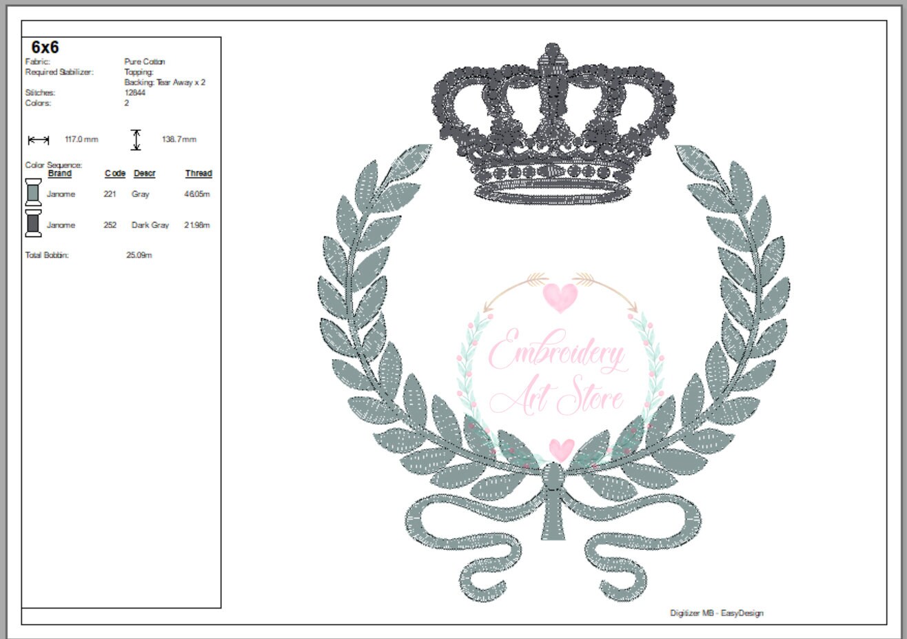 Frame With King Crown Embroidery Design Monogram Frame - Etsy UK