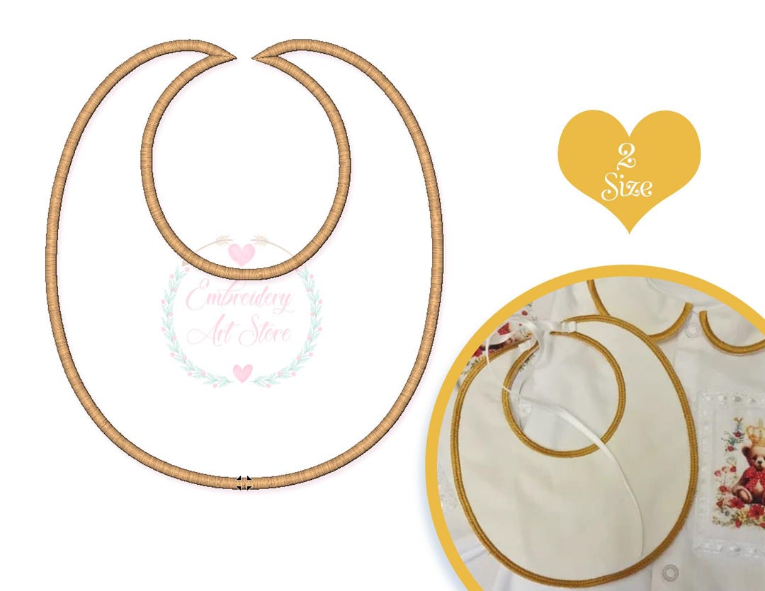 Baby Bib in the Hoop Embroidery Design, Applique Baby Bib Pattern ...