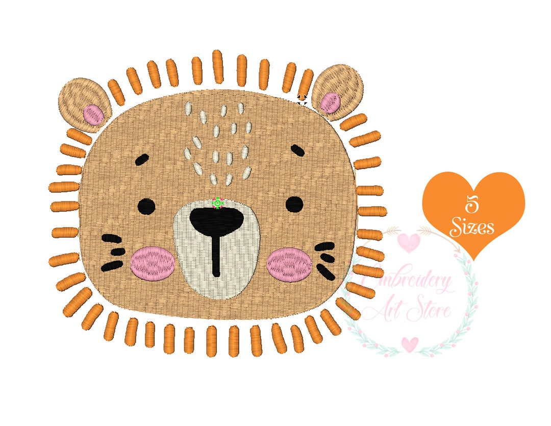 Baby Lion Machine Embroidery Design, Cute Baby Animal Design, Digital ...