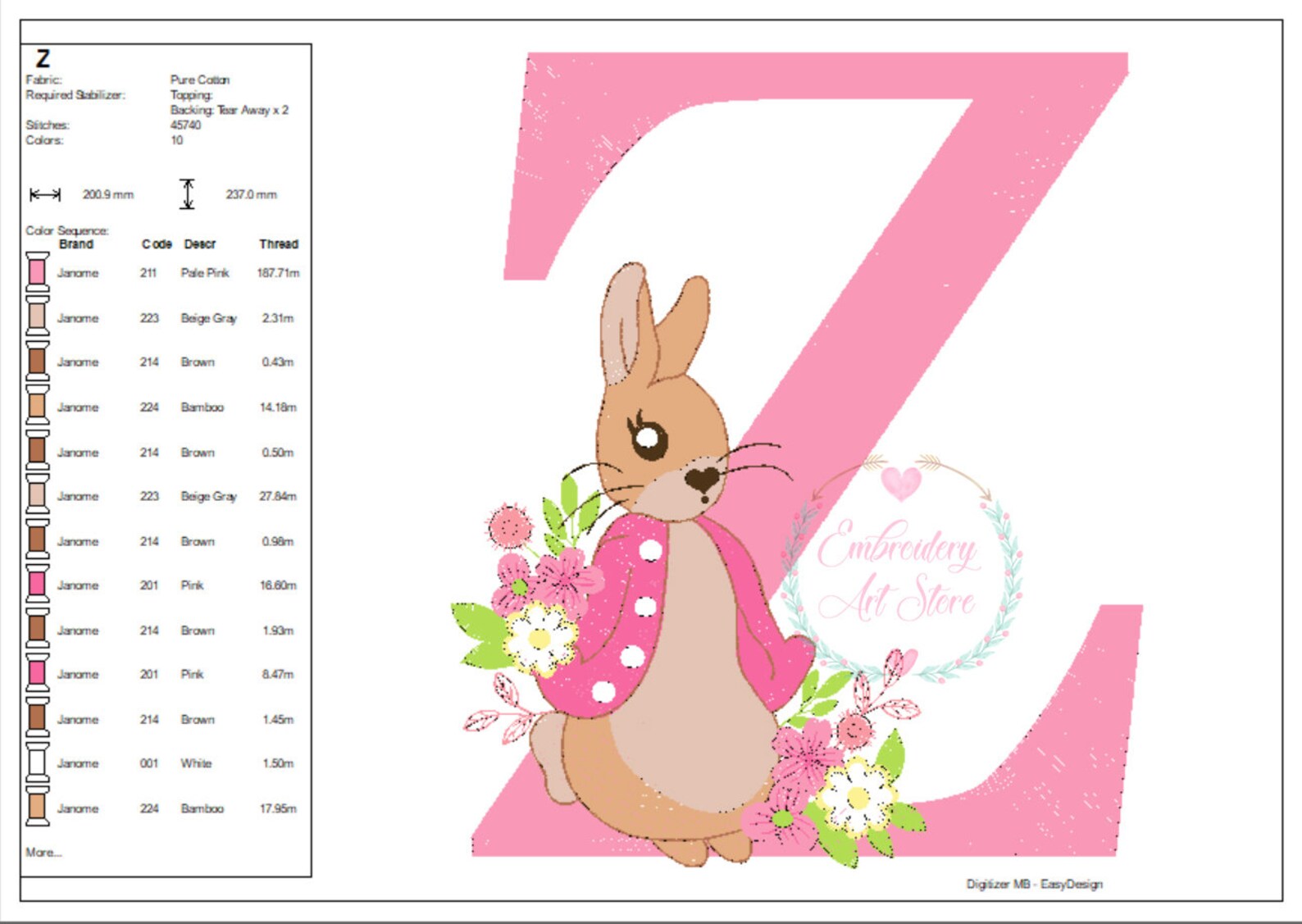 Peter Rabbit With Flowers Alphabet Machine Embroidery Designs - Etsy