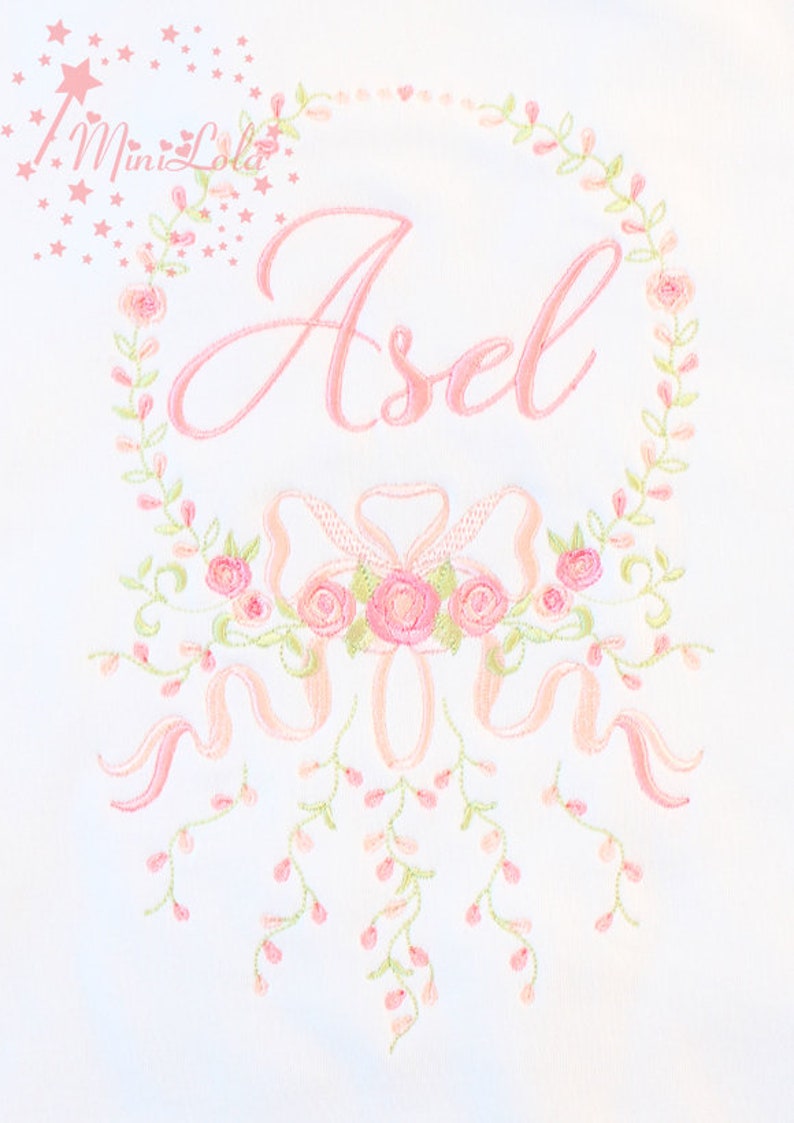 Rococo Floral Frame With Rose Embroidery Design Leaf With - Etsy