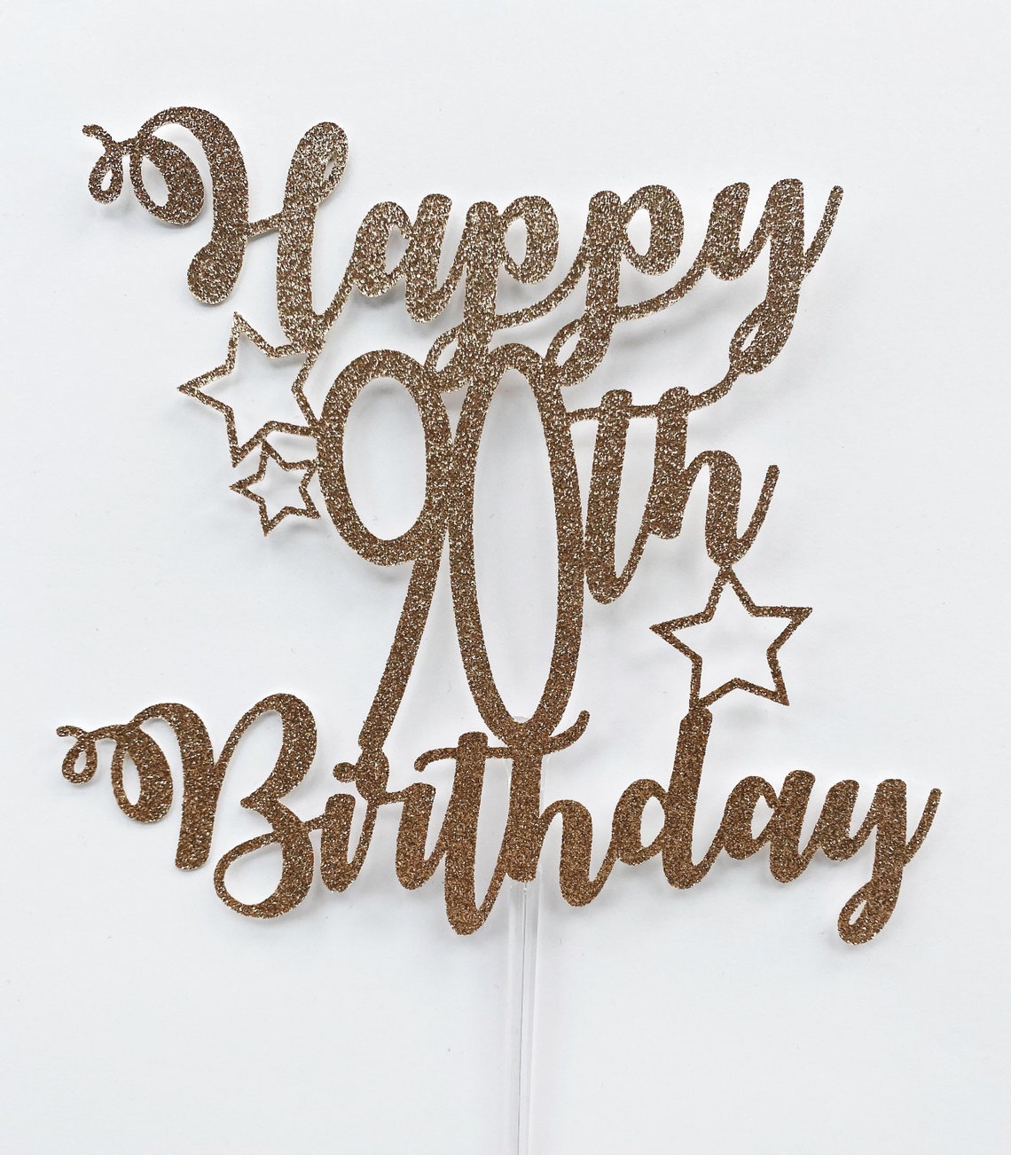 Happy 90th Birthday Cake Topper Number Cake Topper Stars Etsy