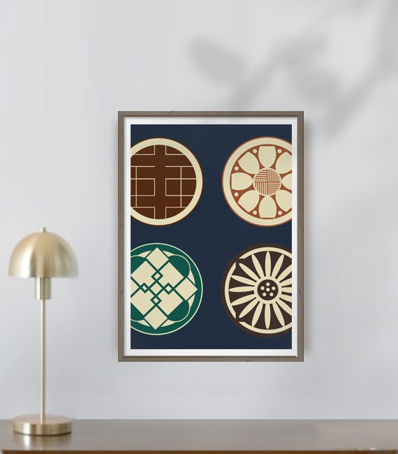 Korean Traditional Pattern, Korean Wall Art, Asian Art Print , Korean ...