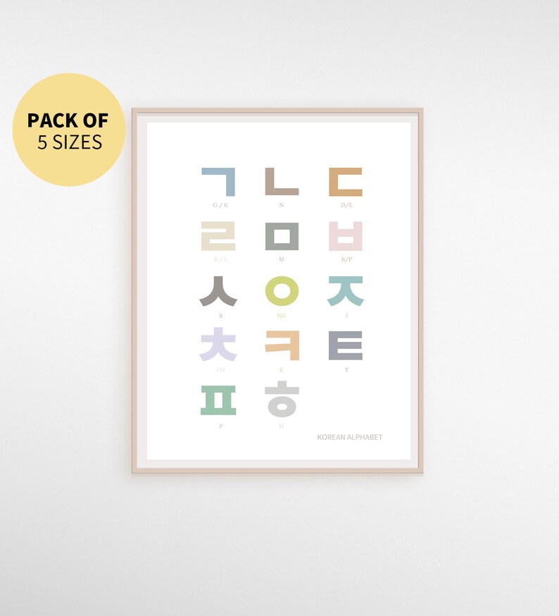 Hangul, Korean Poster, Hangul Poster, Korean Alphabet, Korean ...