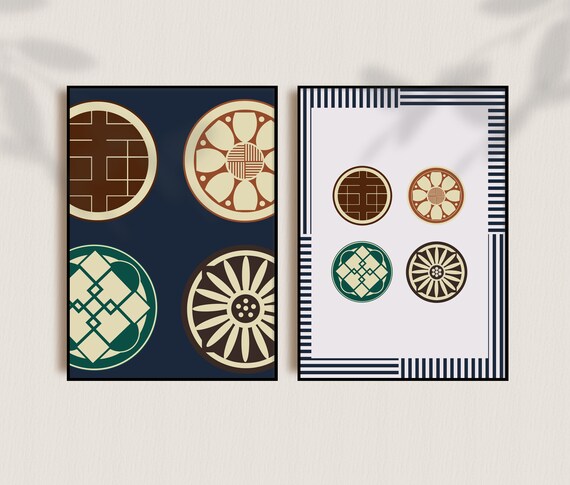 Korean Traditional Pattern Korean Wall Art Asian Art Print - Etsy