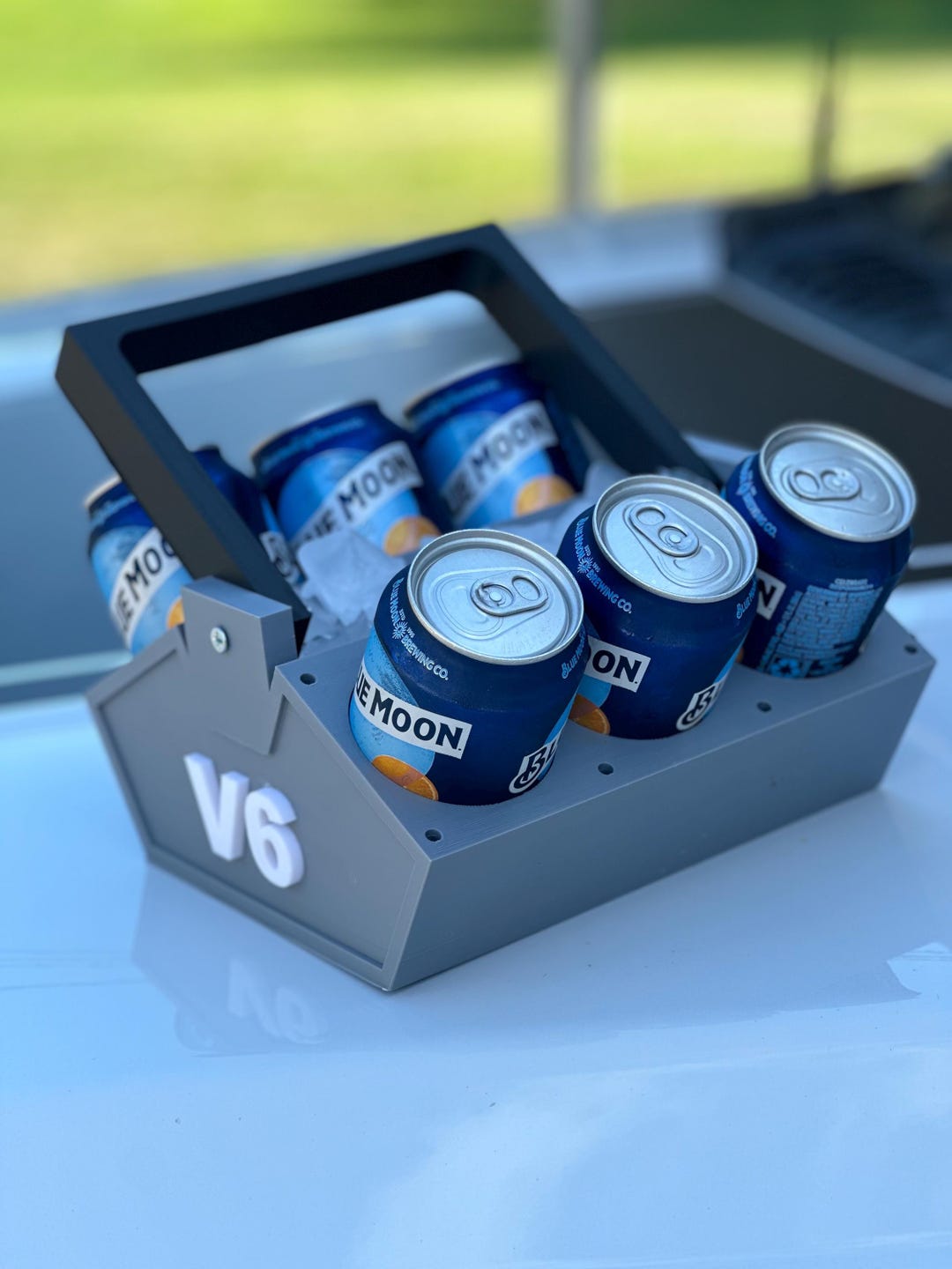 V6 Engine Block Cooler - 6 Cans + Ice, Perfect Gift for Car Guys, Man ...