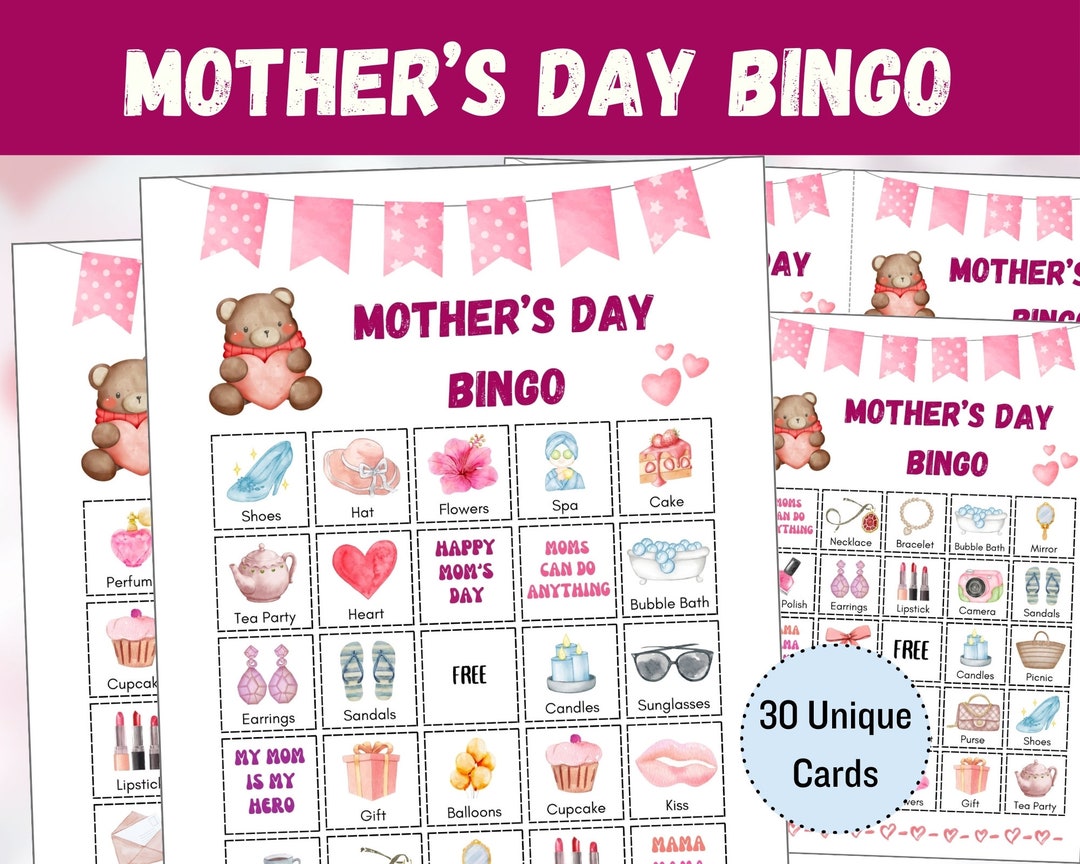 Mothers Day Bingo for Classroom, Mother’s Day Party Games, Mother’s Day ...