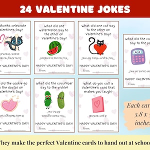 24 Valentine Jokes for Kids, Valentine's Day Cards, Preschool Valentine ...