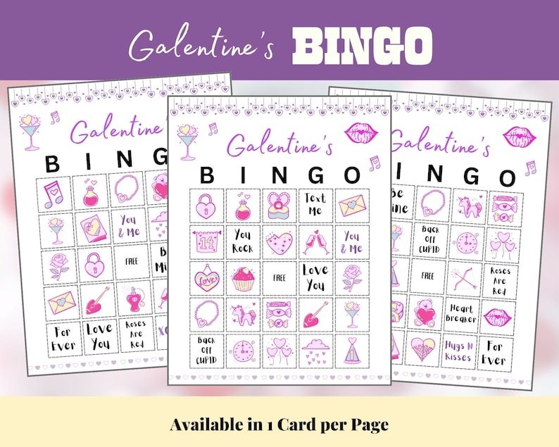 Galentine’s Day Printable Bingo With 30 Unique Cards, Galentines Party ...