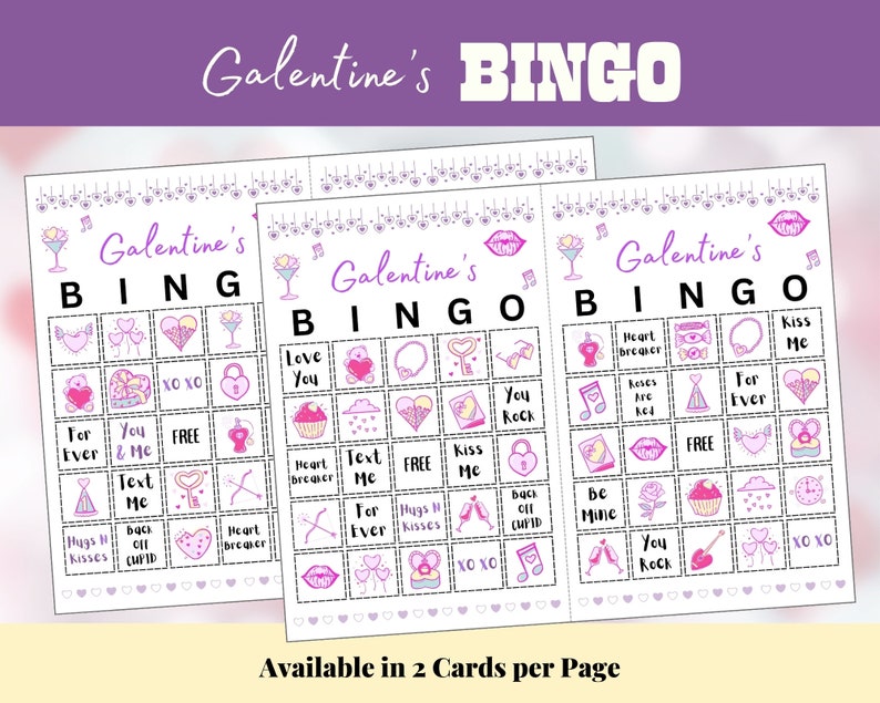 Galentines Day Printable Bingo With 30 Unique Cards, Galentines Party ...