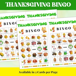 30 Thanksgiving Bingo Cards, Friendsgiving Games, Thanksgiving Games at ...