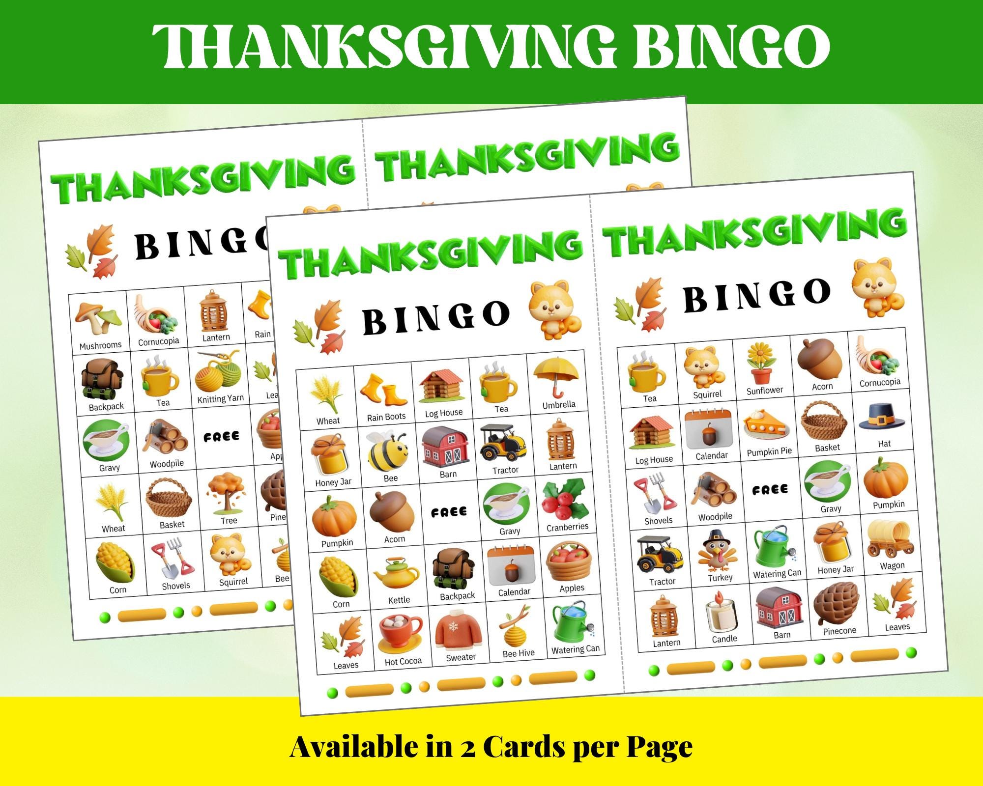 30 Thanksgiving Bingo Cards, Friendsgiving Games, Thanksgiving Games at ...