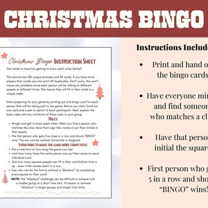 Printable Christmas Bingo With 30 Unique Cards, Find the Guest Game ...