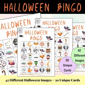 Halloween Bingo, 30 Unique Fall Bingo Cards – Perfect for Classroom ...