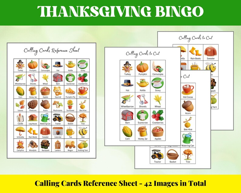 30 Thanksgiving Bingo Cards, Friendsgiving Games, Thanksgiving Games at ...
