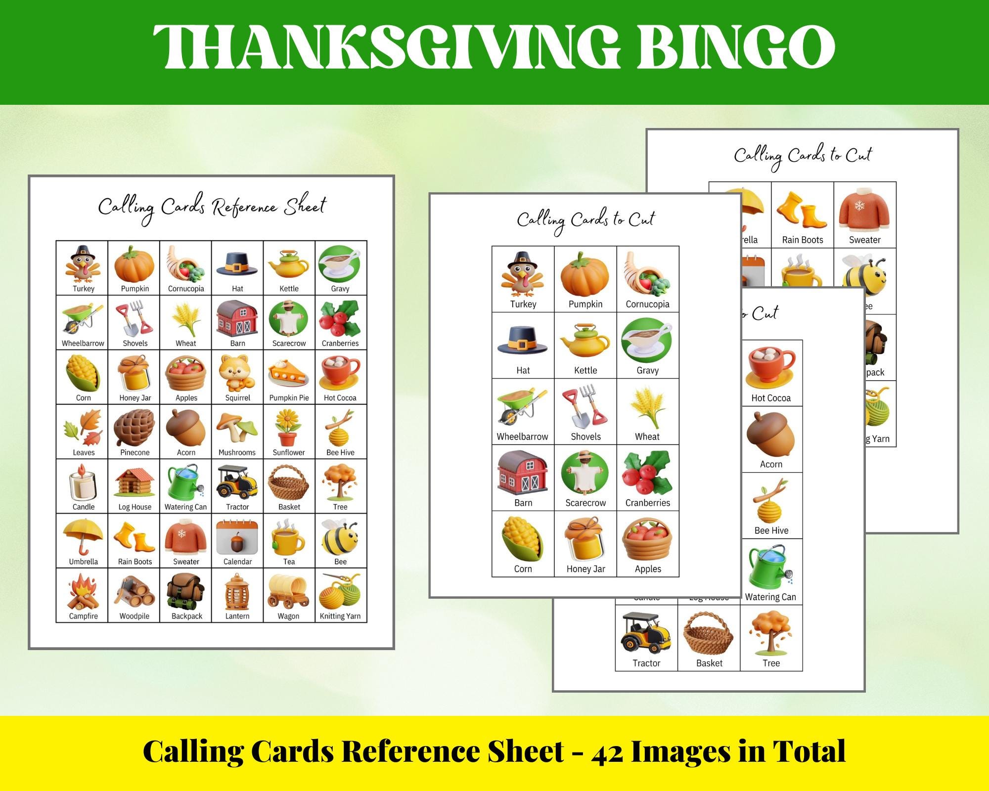 30 Thanksgiving Bingo Cards, Friendsgiving Games, Thanksgiving Games at ...