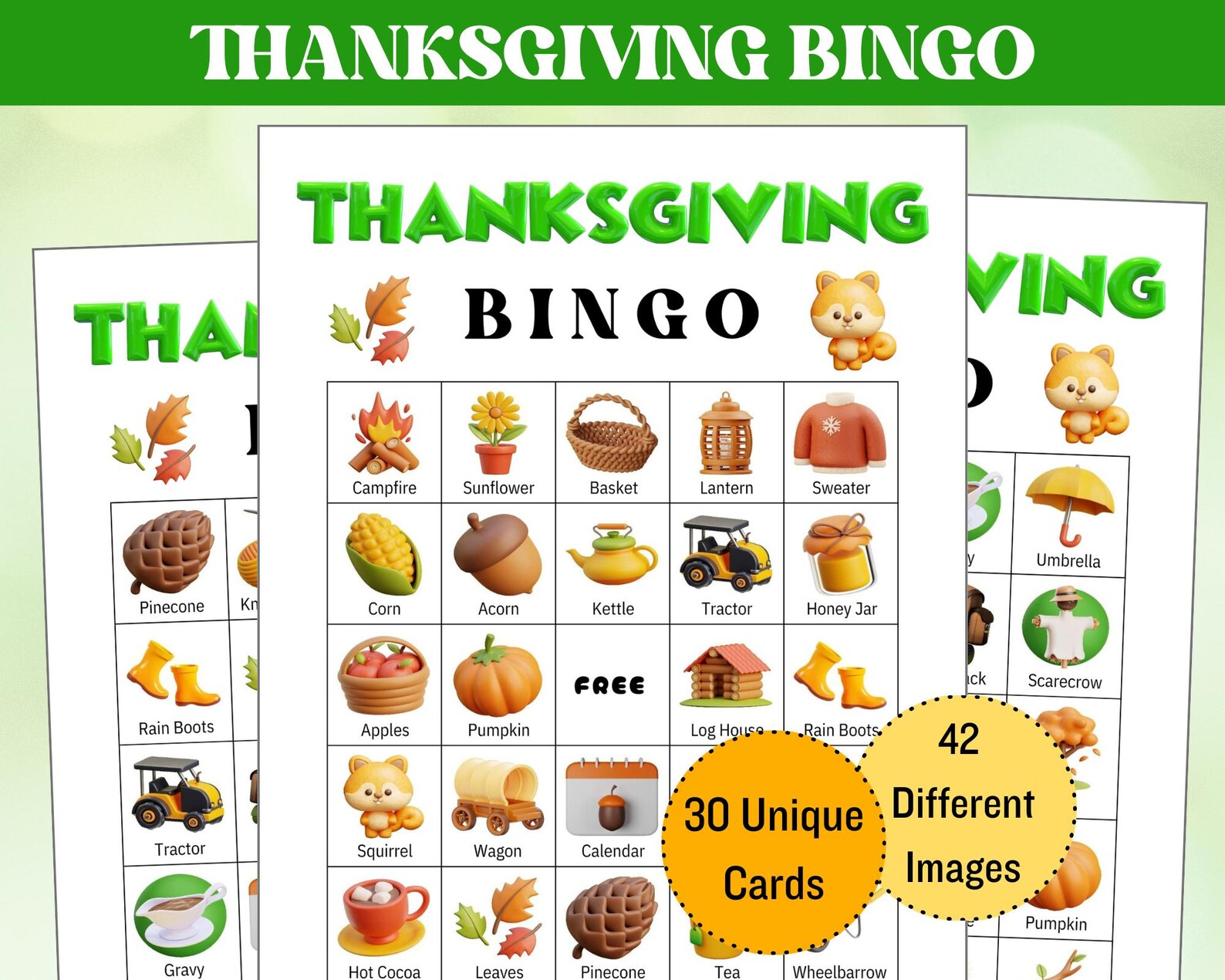 30 Thanksgiving Bingo Cards, Friendsgiving Games, Thanksgiving Games at ...