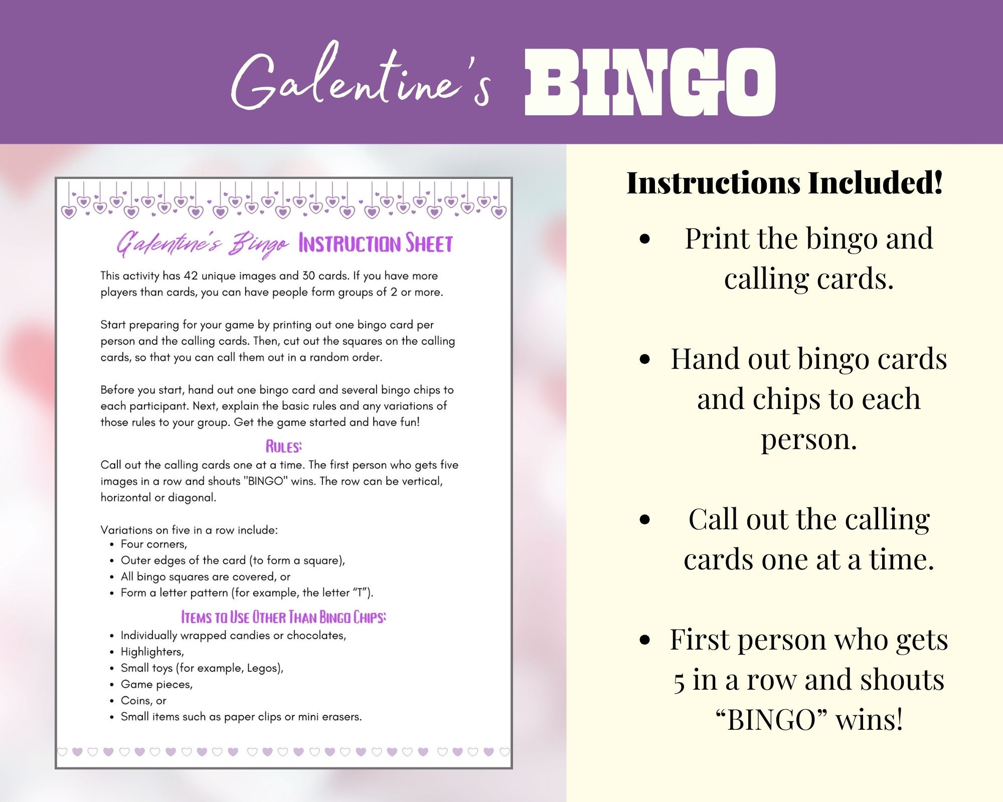 Galentines Day Printable Bingo With 30 Unique Cards, Galentines Party ...