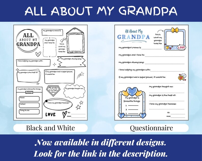 Grandpa Printable, All About My Grandpa Worksheet, Abuelo Gift ...