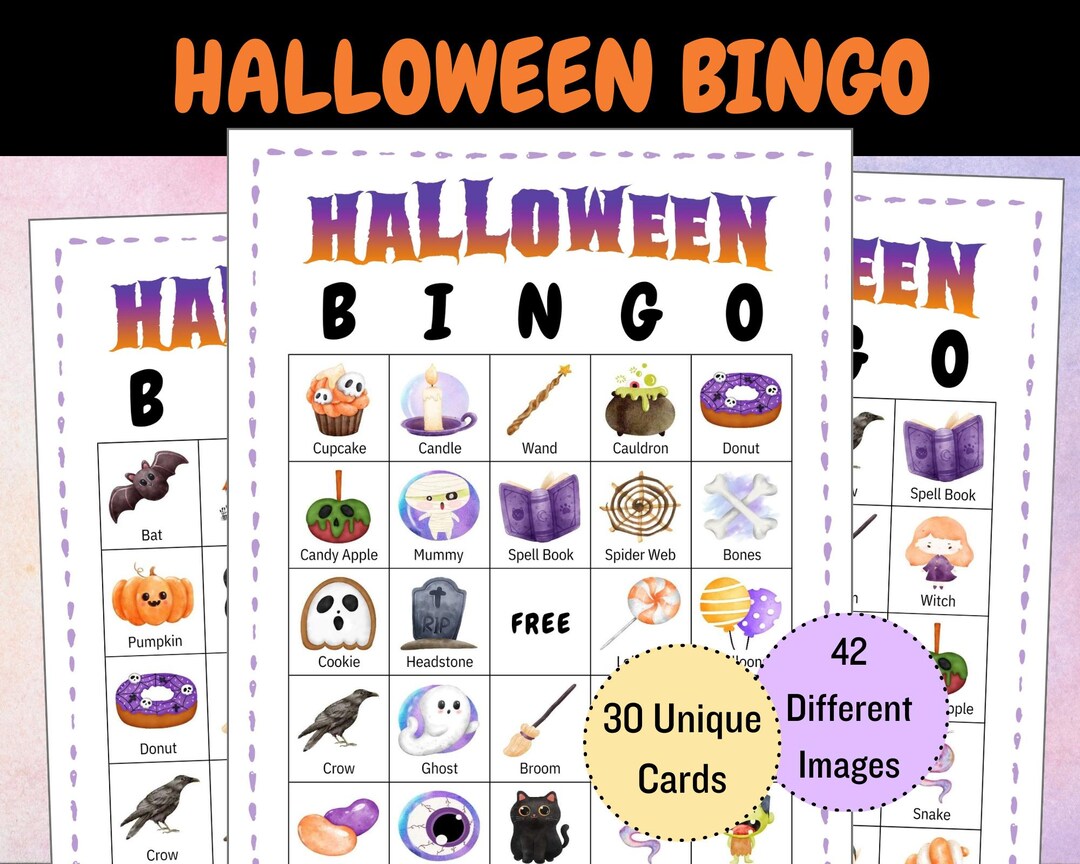 30 Halloween Bingo Cards – Perfect for Classroom Halloween Party Games ...
