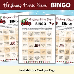 Christmas Movie Scene Bingo, 30 Unique Holiday Bingo Cards, Fun ...