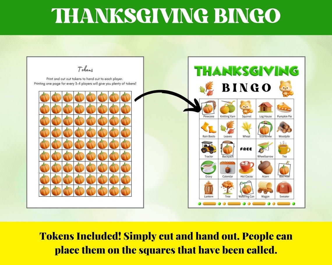 30 Thanksgiving Bingo Cards, Friendsgiving Games, Thanksgiving Games at ...