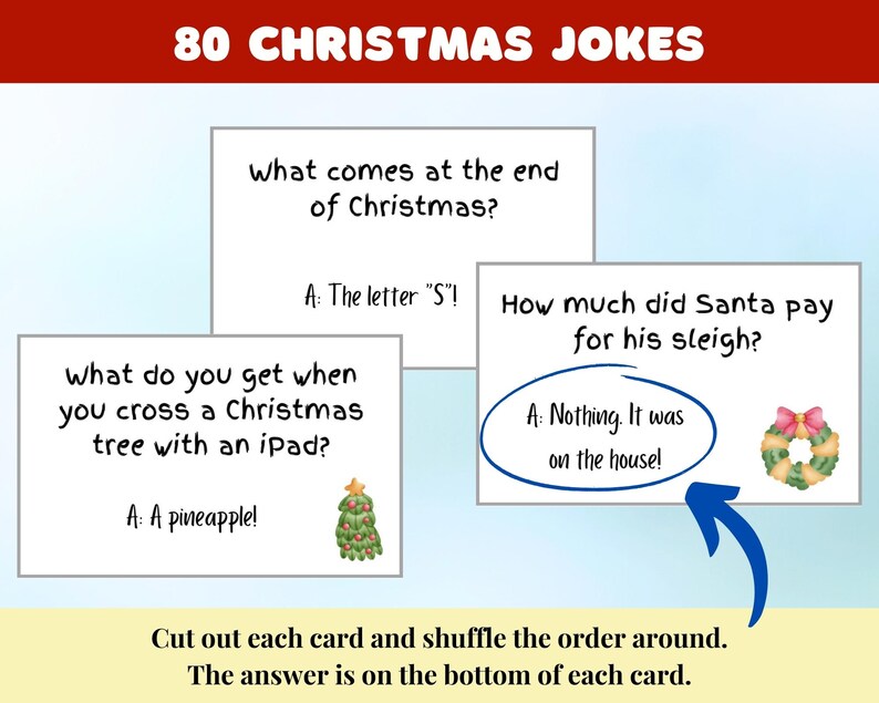 80 Christmas Jokes and Riddles, Riddles for Kids, Elf Jokes, Christmas ...