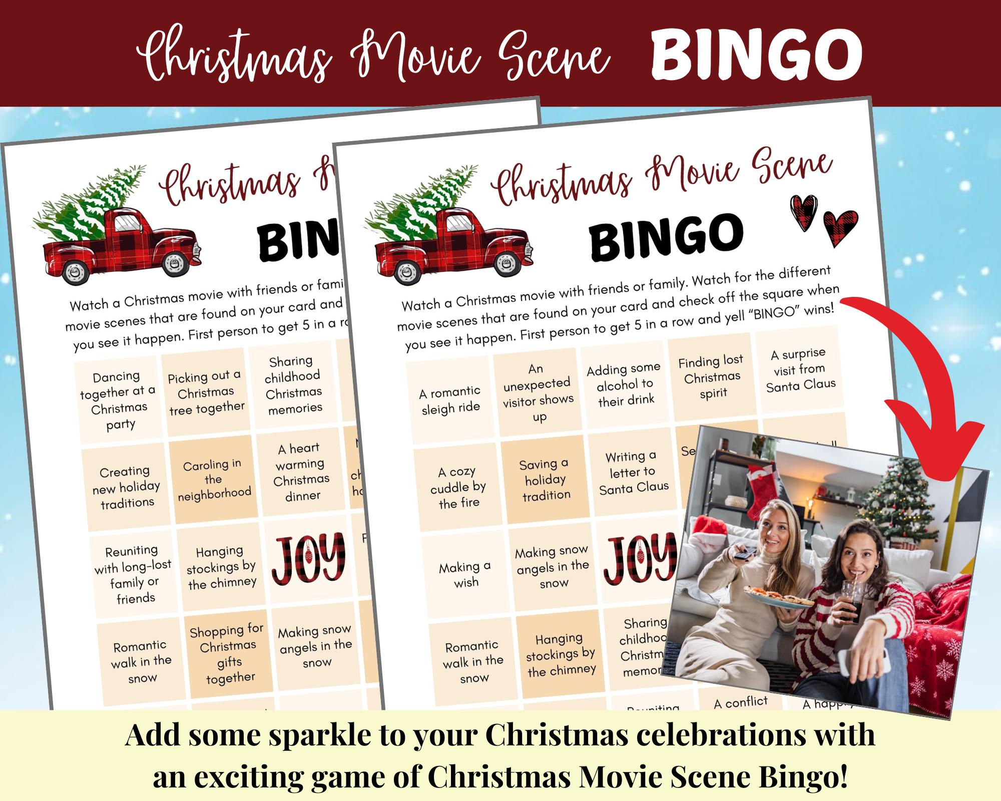 Christmas Movie Scene Bingo, 30 Unique Holiday Bingo Cards, Fun ...