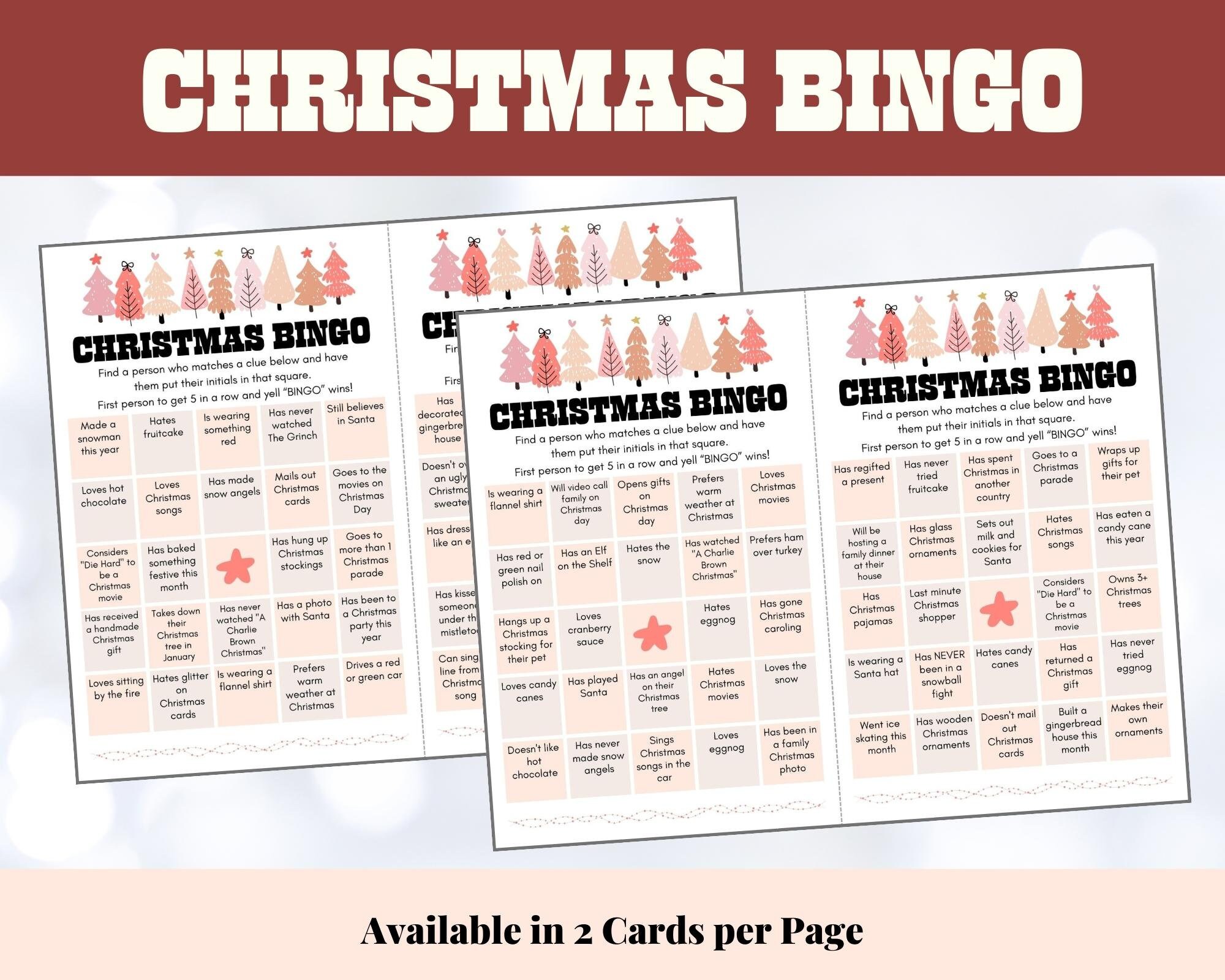 Printable Christmas Bingo With 30 Unique Cards, Find the Guest Game ...
