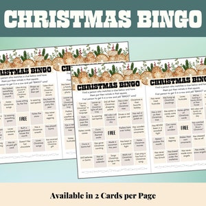 Printable Christmas Bingo With 30 Unique Cards, Find the Guest Bingo ...