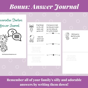 102 Conversation Starter Cards for Kids With Animal Theme, Printable ...