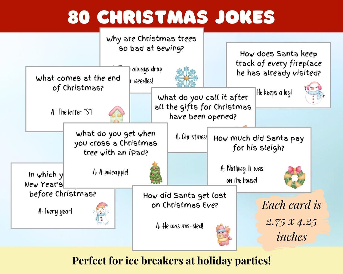 80 Christmas Jokes and Riddles, Riddles for Kids, Elf Jokes, Christmas ...
