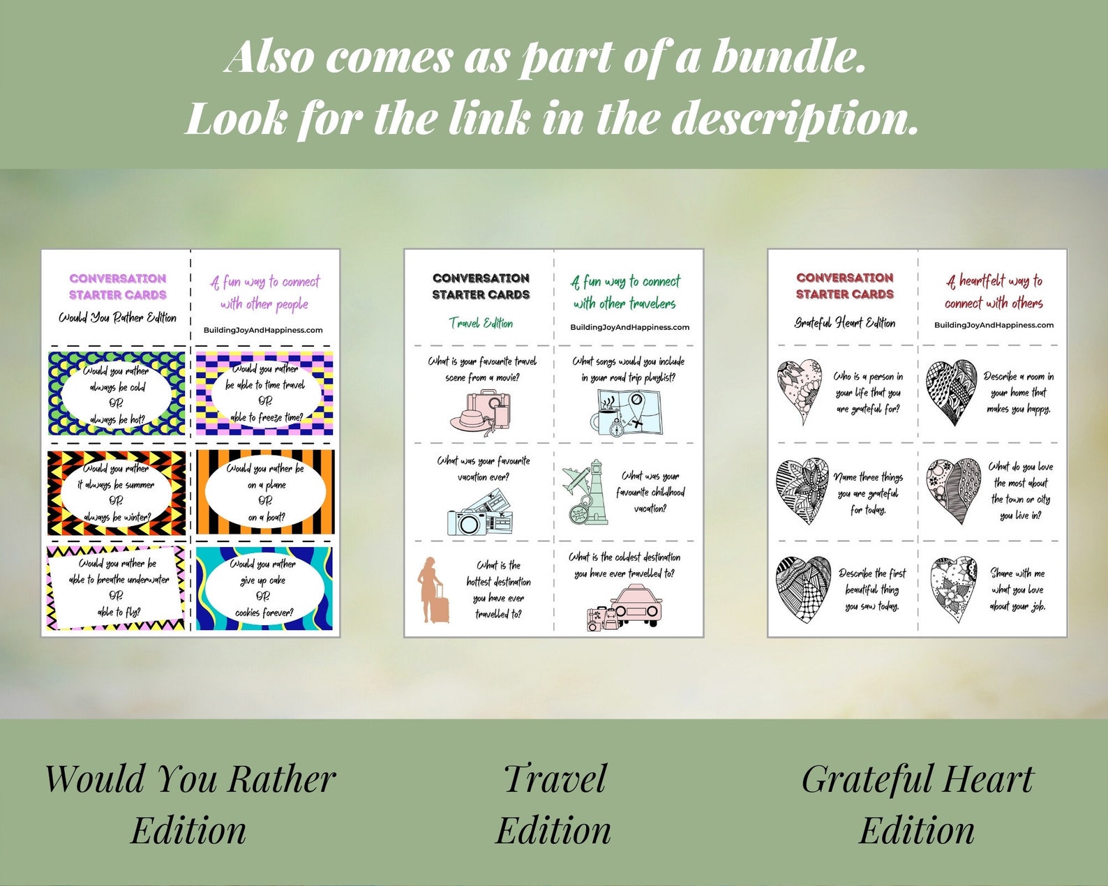 102 Travel Themed Conversation Starter Cards, Party Games, Vacation ...