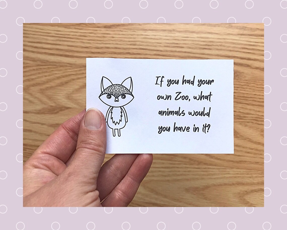 102 Conversation Starter Cards for Kids With Animal Theme, Printable ...