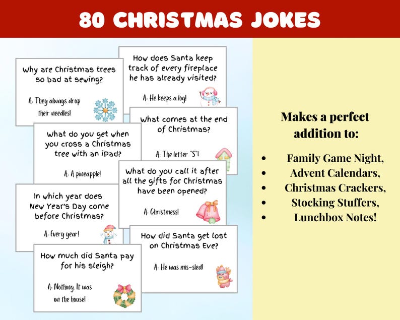 80 Christmas Jokes and Riddles, Riddles for Kids, Elf Jokes, Christmas ...