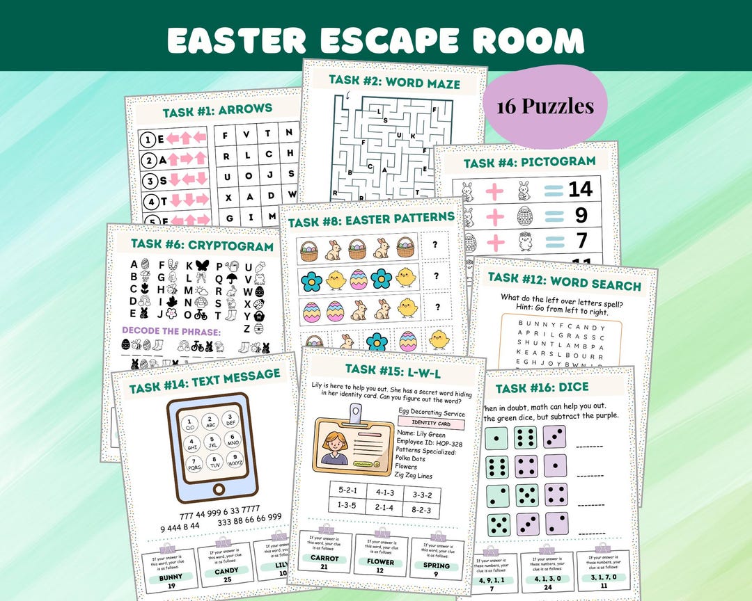 Easter Escape Room Game for Kids, Printable Treasure Hunt, Easter Egg ...
