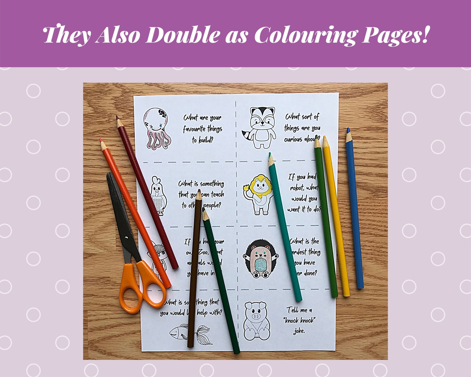 102 Conversation Starter Cards for Kids With Animal Theme, Printable ...