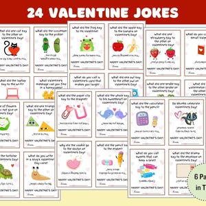24 Valentine Jokes for Kids, Valentine's Day Cards, Preschool Valentine ...