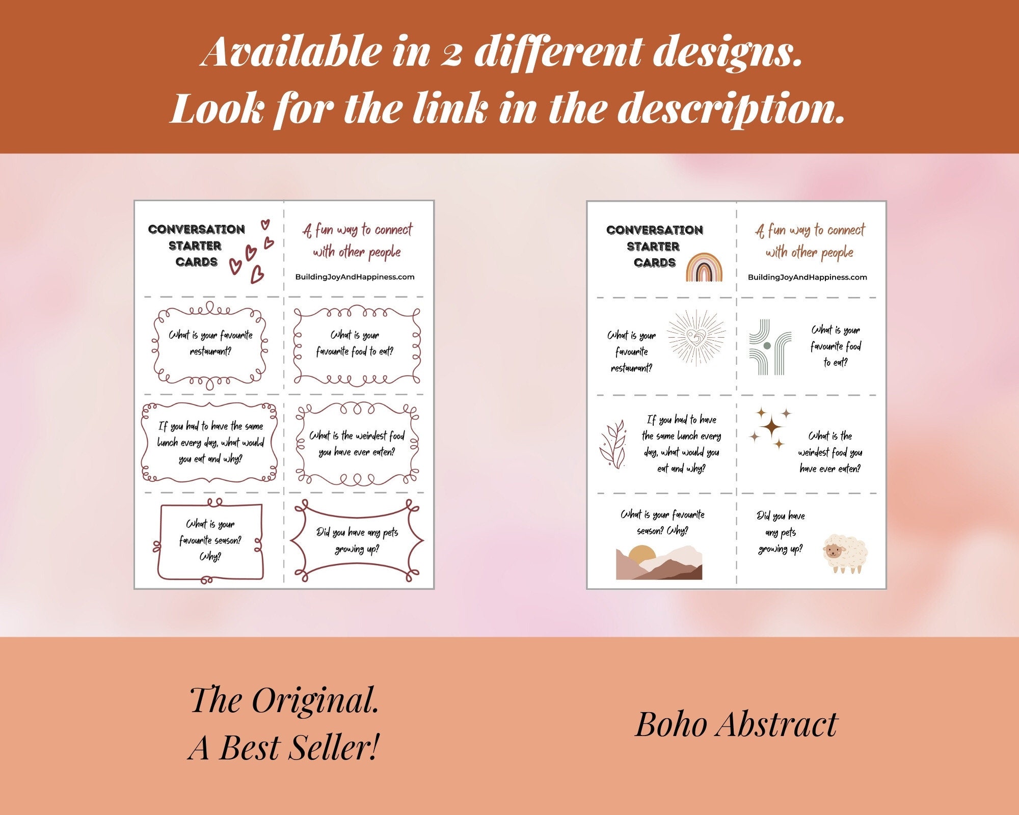 102 Conversation Cards in a Boho Design, Ice Breaker Games, Team ...