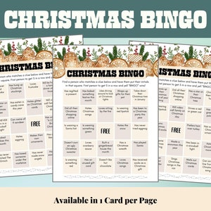 Printable Christmas Bingo With 30 Unique Cards, Find the Guest Bingo ...
